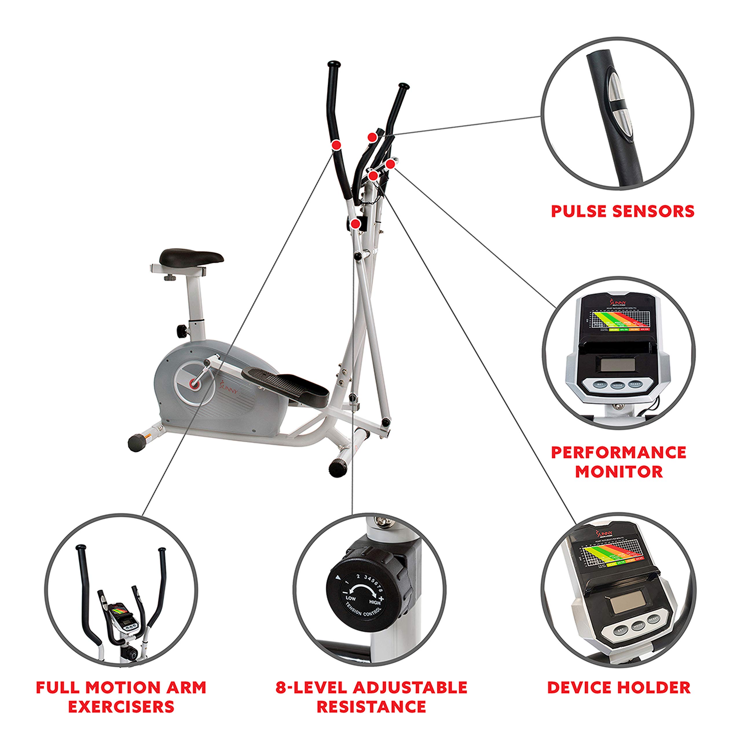 Sunny Health & Fitness Elliptical Trainer Bike