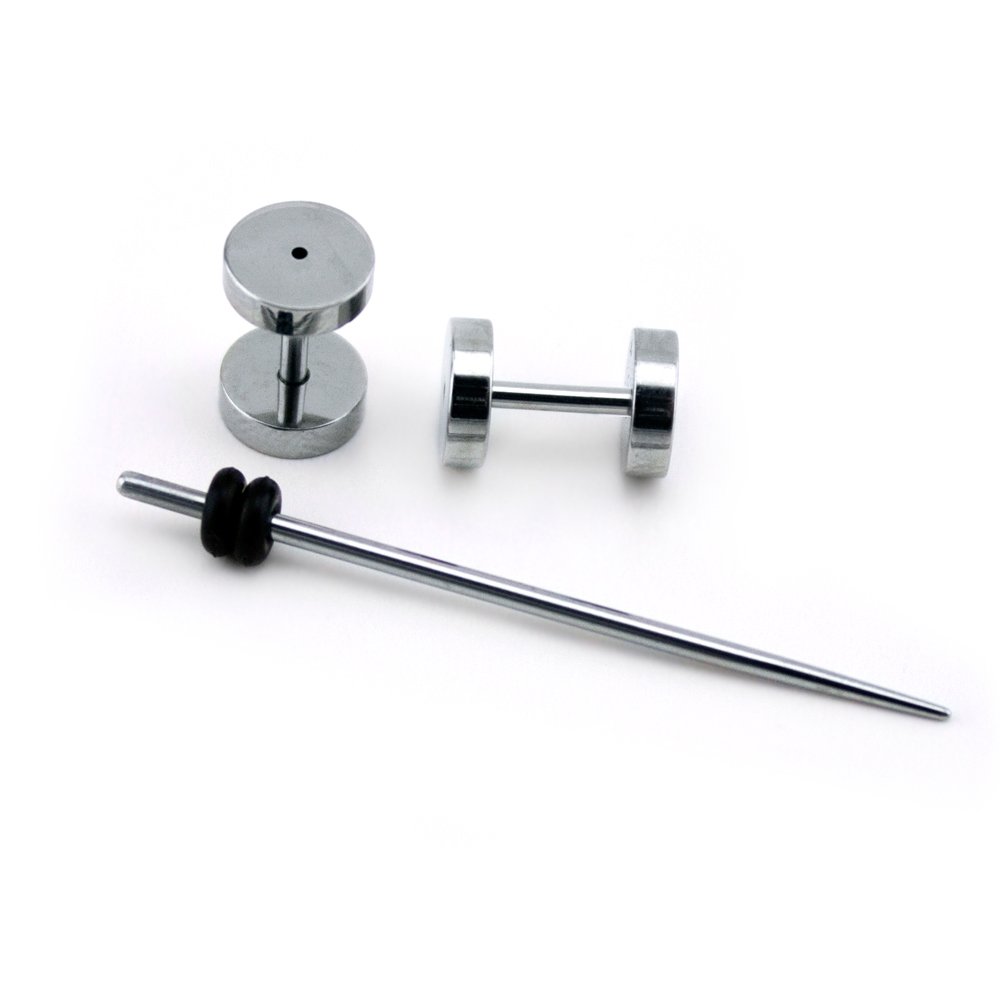 Urban Body Jewelry (16G - 1.25mm) 3 Piece Surgical Steel Gauge Set Taper and Plugs 16 Gauge Ear Stretching Kit