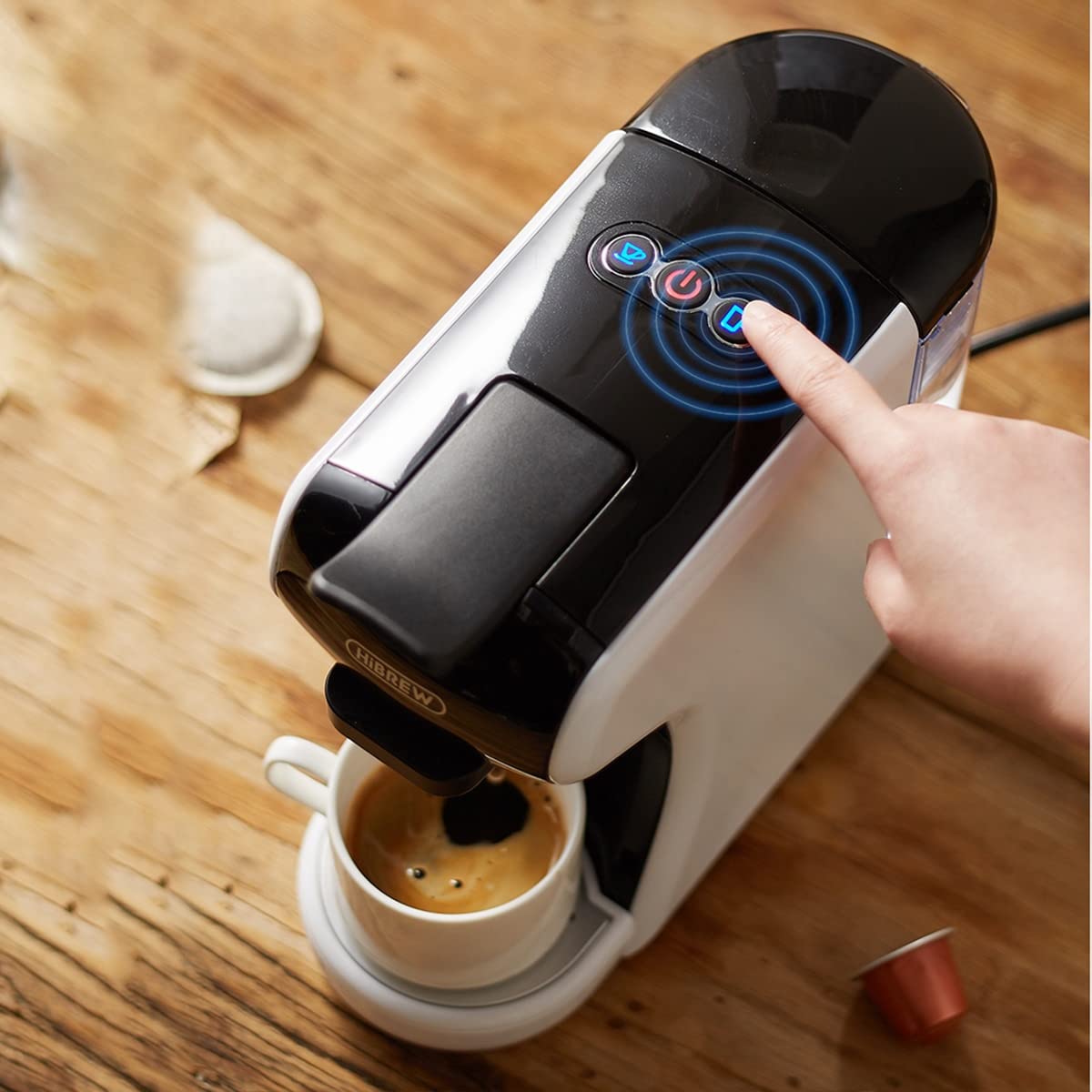 TARVIK Coffee Machine 4 In 1 Multiple Capsule Coffee Maker Full Automatic with Hot Cold Milk Foaming Machine Frother & Plastic Tray Set