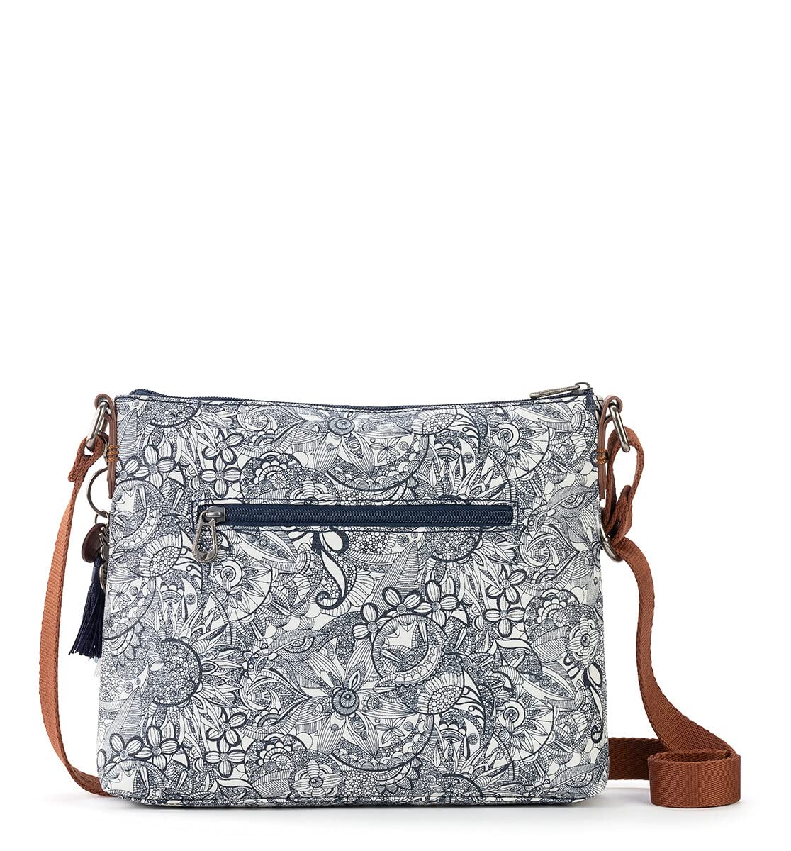 Sakroots Artist Circle Basic Crossbody Bag in Canvas, Multifunctional Purse, Navy Spirit Desert