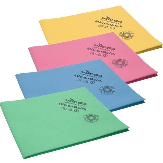 Vileda Professional - MicronQuick(Blue) Microfiber Cleaning Cloth - Reusable - Easy Wring, Streak-Free, No-Lint - Commercial Grade - Environmentally Friendly - 5 Pack - Blue
