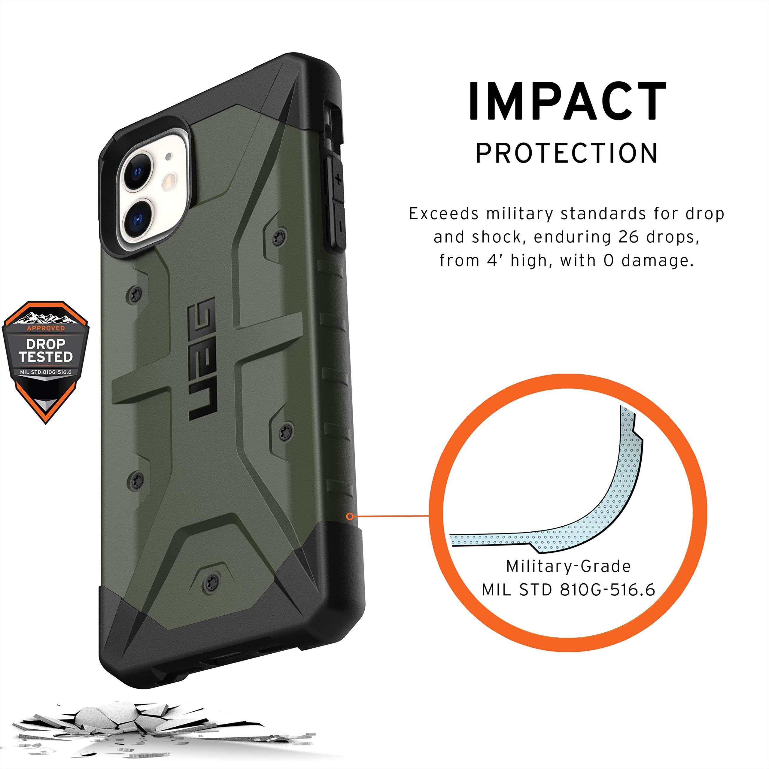 URBAN ARMOR GEAR UAG Designed for iPhone 11 [6.1-inch Screen] Pathfinder Feather-Light Rugged [Black] Military Drop Tested iPhone Case