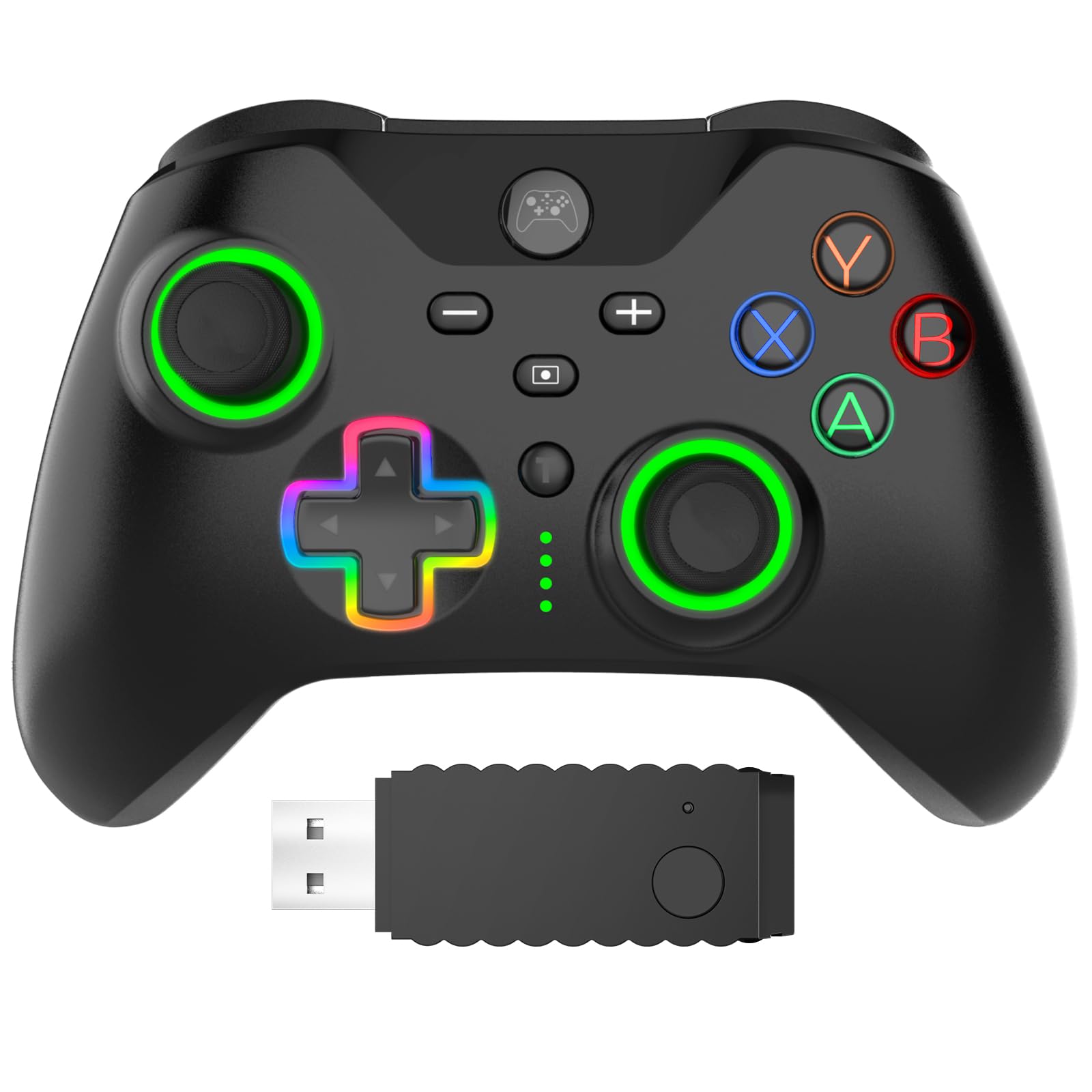 THELIFELICIOUS Wireless Controller for Xbox Series S/X, Xbox One/One S, PC, Rechargeable Gaming Controller with 2.4GHz Connection, USB Charging, LED Light