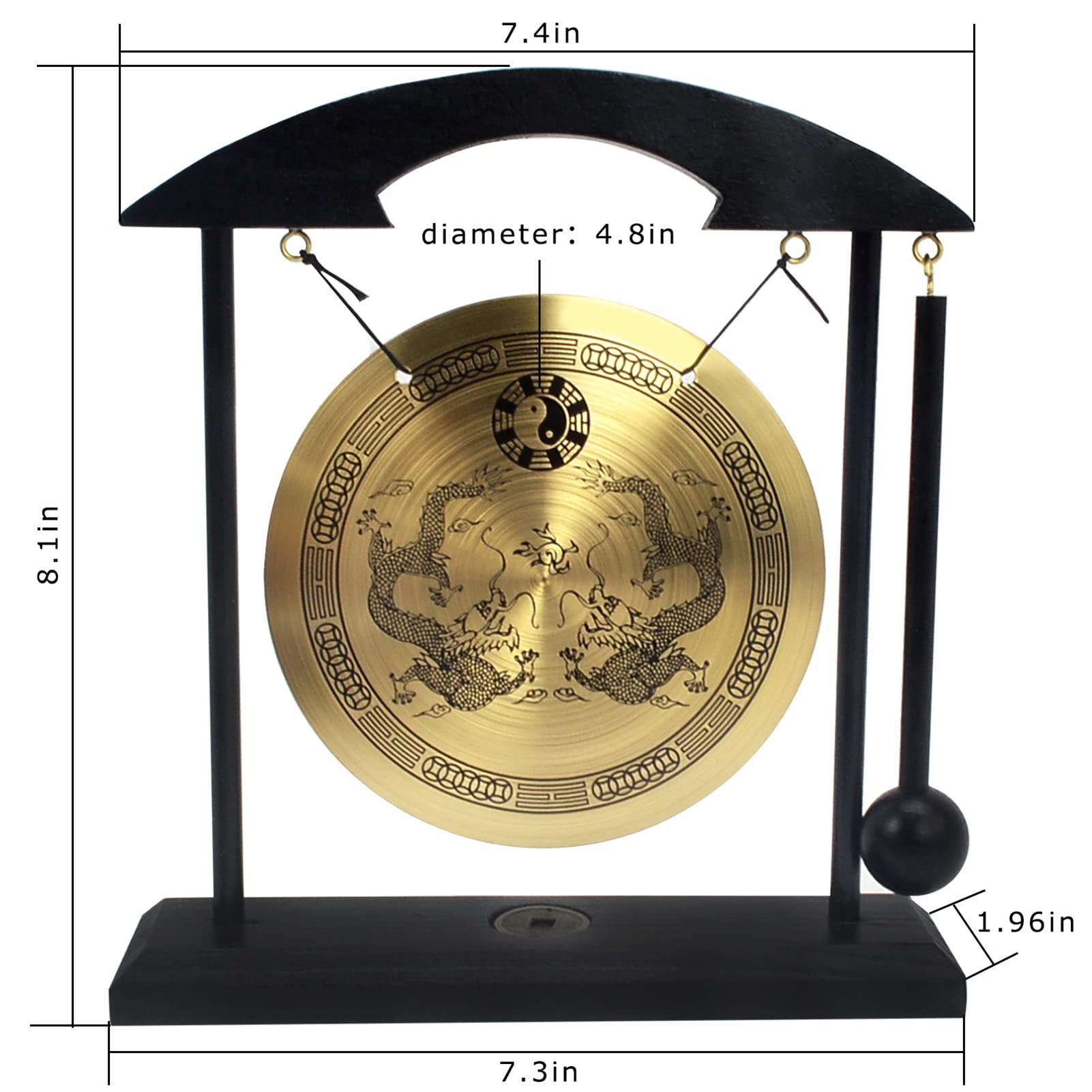 Zen Art Brass Feng Shui Desktop Gong for Home Office Desktop Decoration Meditation Practice W Fengshuisale Red String Bracelet H1302