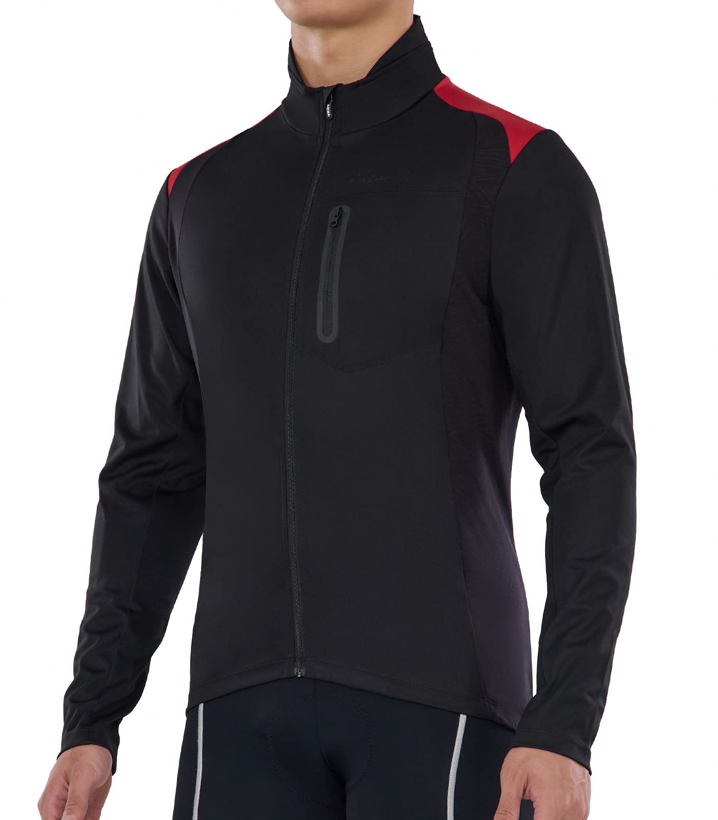 Santic Men's Cycling Bike Winter Jackets Windproof Fleece Thermal Warm UP Running Bike Bicycle Jacket Breathable Reflective Softshell Windbreaker