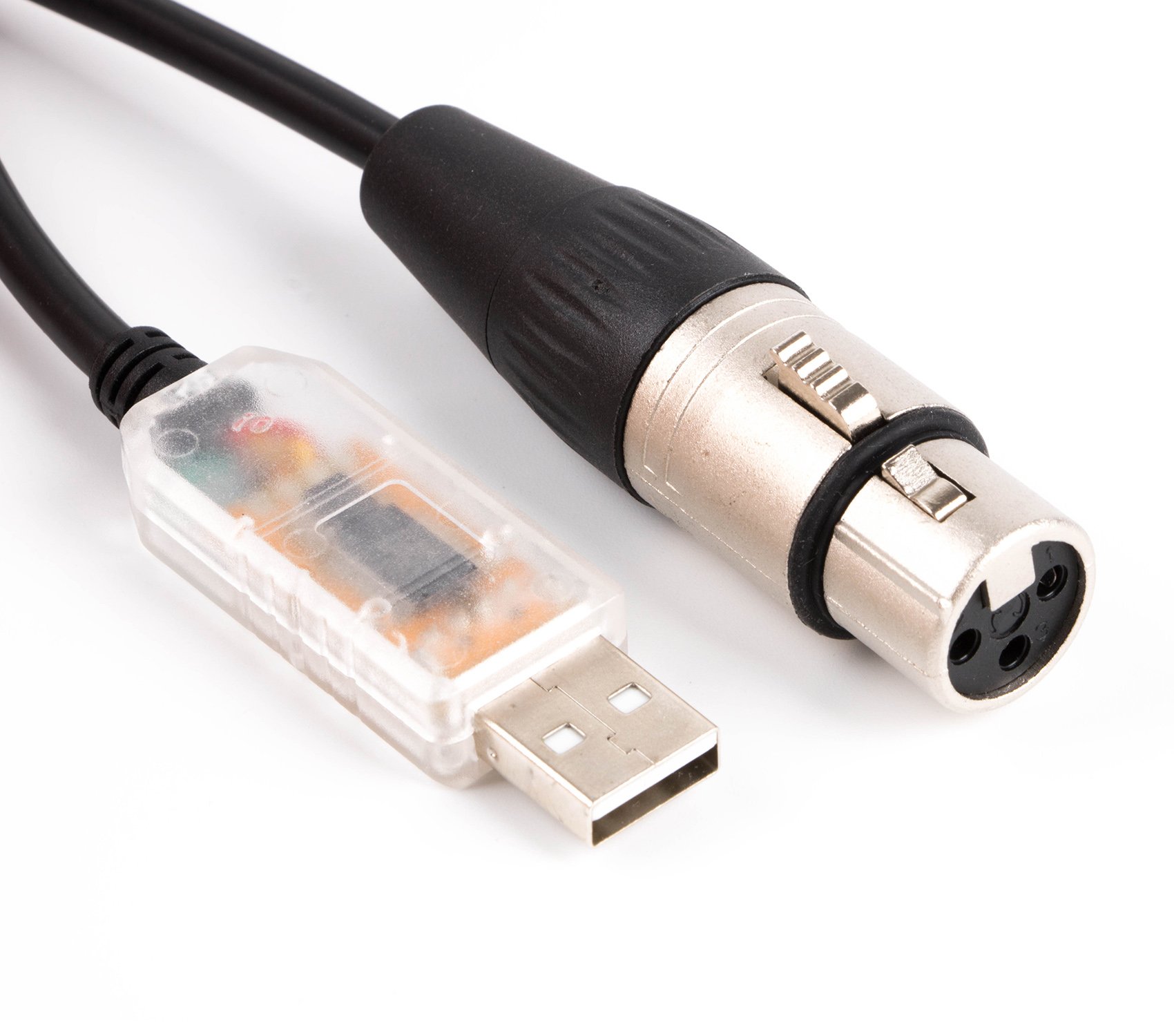 USB RS485 to DMX512 Lighting Equipment Control Cable Stage Lighting DJ Cable With LED Signal Interface Adapter for Freesyler (16.4ft)