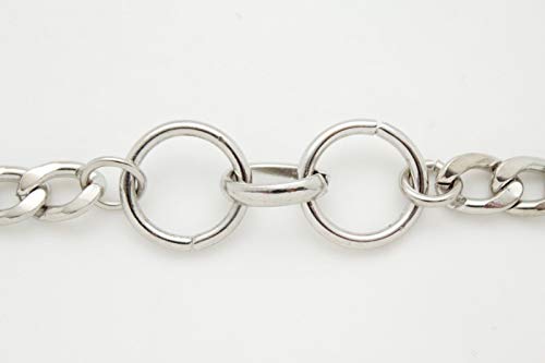 Trendy Fashion Jewelry TFJ Women Western Boot Chains Metal Bling Bracelet Anklet Circle Round Ring Charm Silver