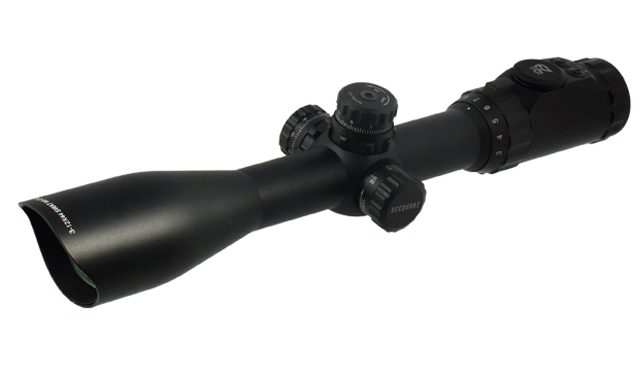 UTG 3-12x44 AO SWAT Accushot Rifle Scope, EZ-TAP, Illuminated Mil-Dot Reticle, 1/4 MOA, 30mm Tube, See-Thru Weaver Rings