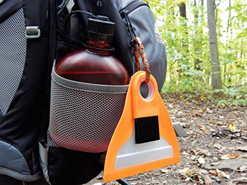 ust FlexWare Compact Sweep Set with Brush, DPan and Carabiner for Cleaning Small Messes at the Campsite, Picnic or Other Outdoor Activities , Orange, One Size (20-12235)