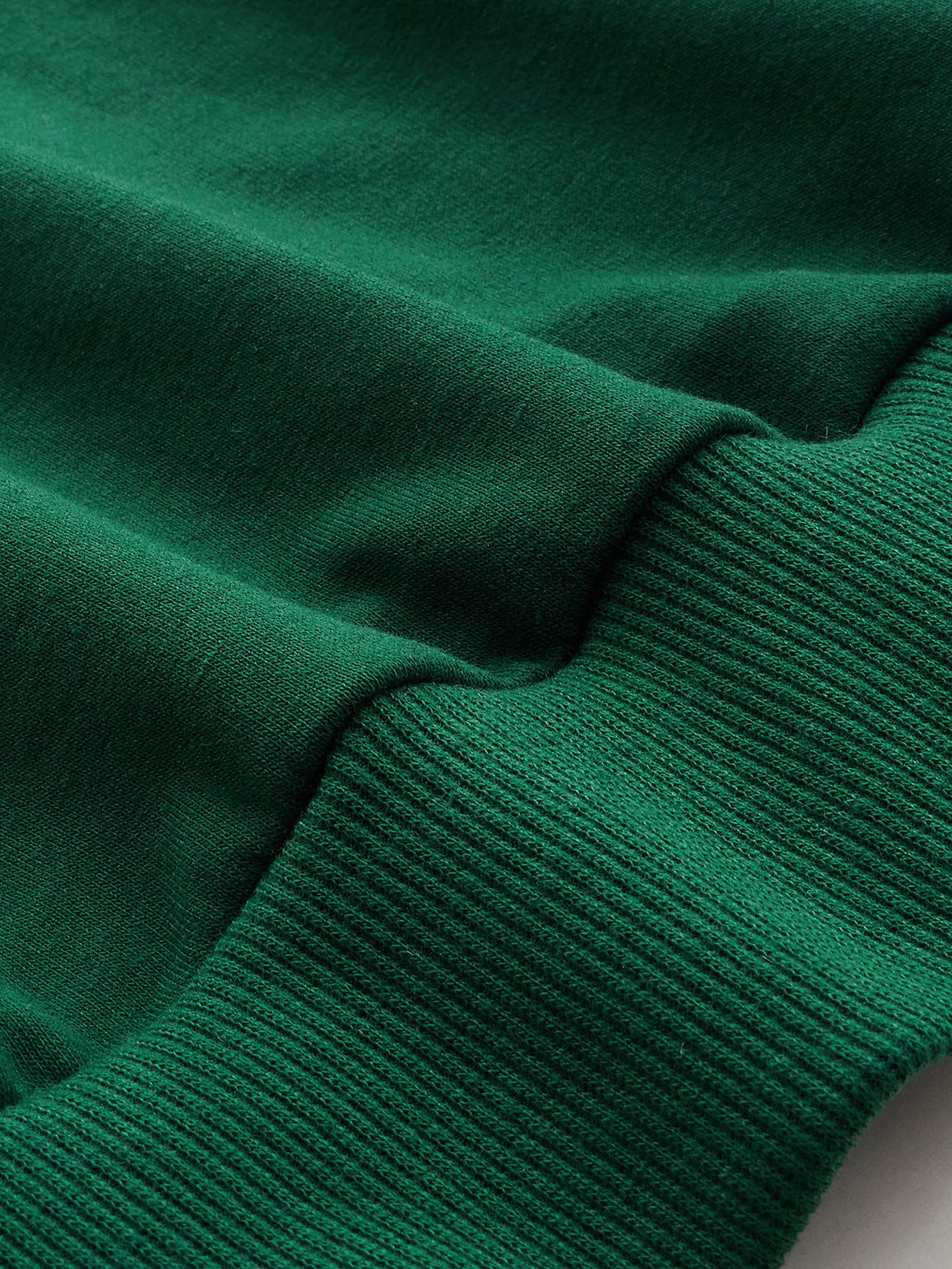 Verdusa Women's Long Sleeve Drop Shoulder Drawstring Crop Hoodie Sweatshirt Dark Green L