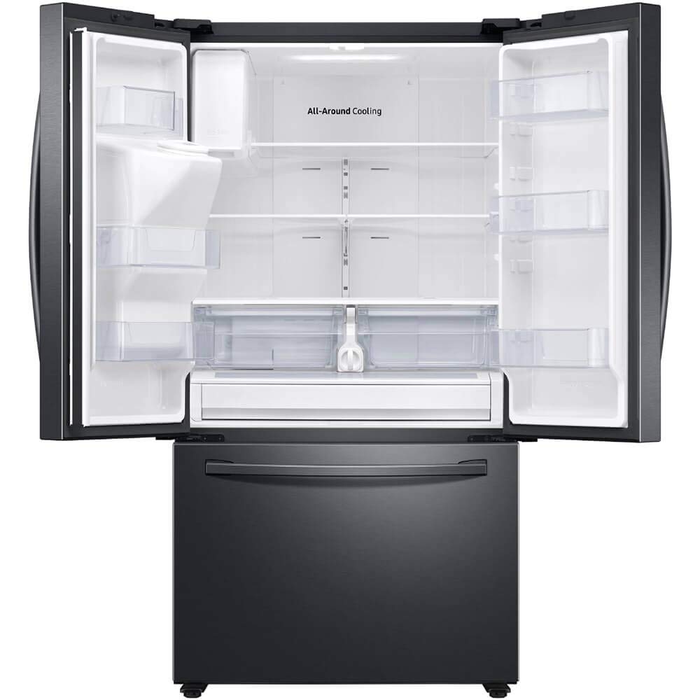 SAMSUNG RF27T5201SG 27 cu. ft. Large Capacity 3-Door French Door Refrigerator with External Water & Ice Dispenser in Black Stainless Steel