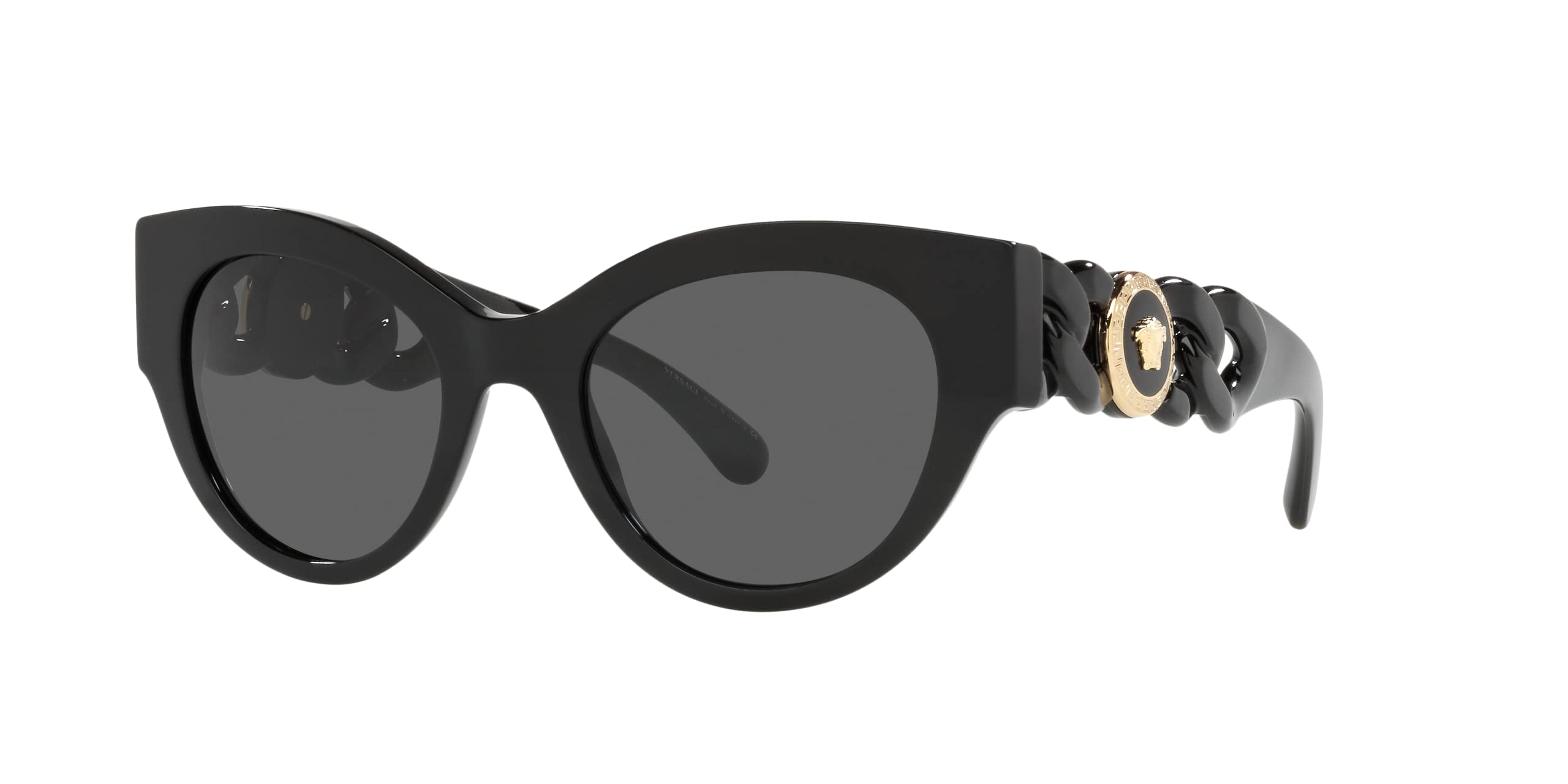 Versace Woman Sunglasses Black Frame, Dark Grey Lenses, 52MM