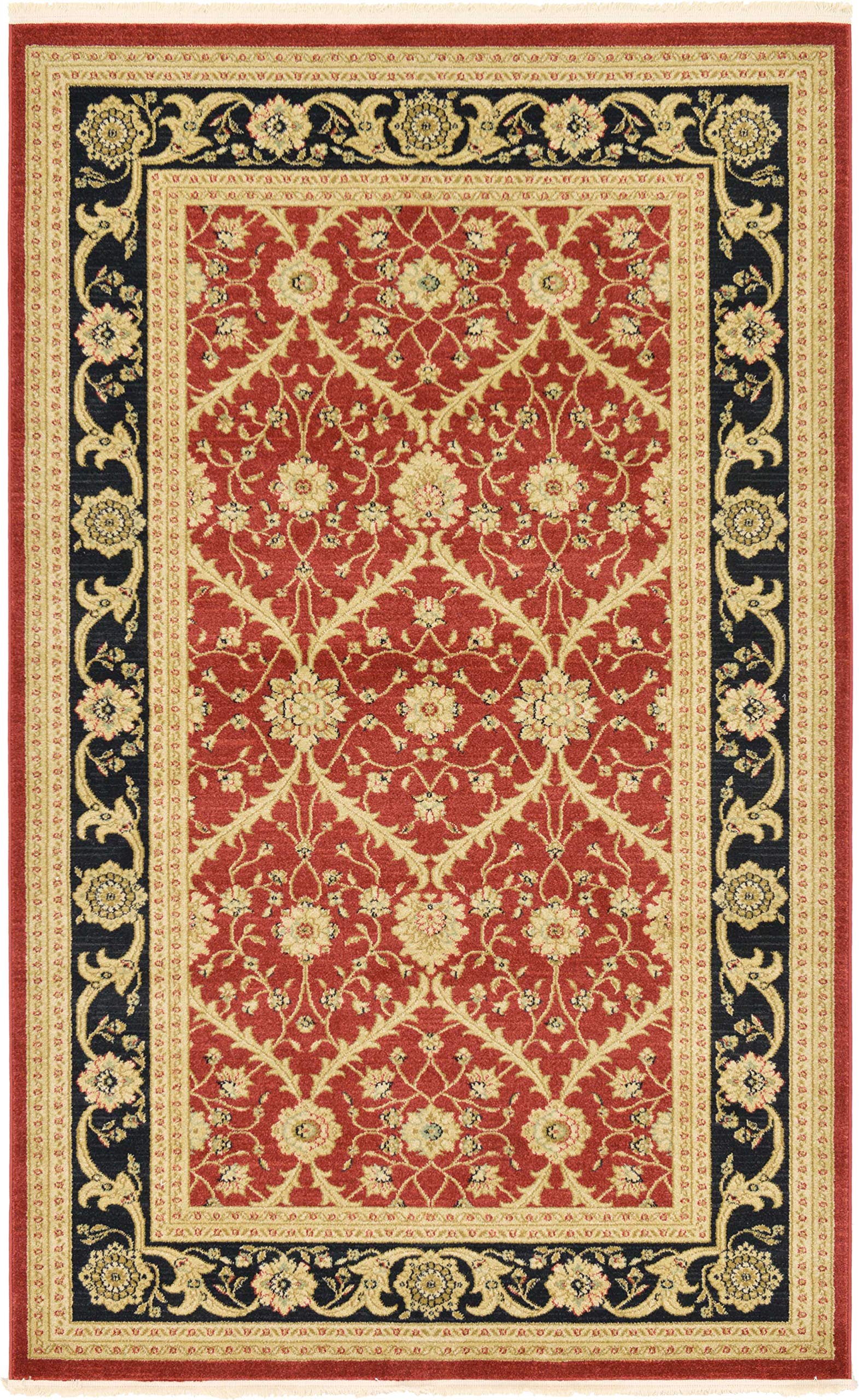 Unique Loom Edinburgh Collection Oriental Traditional French Country Red Area Rug (5' 0 x 8' 0)