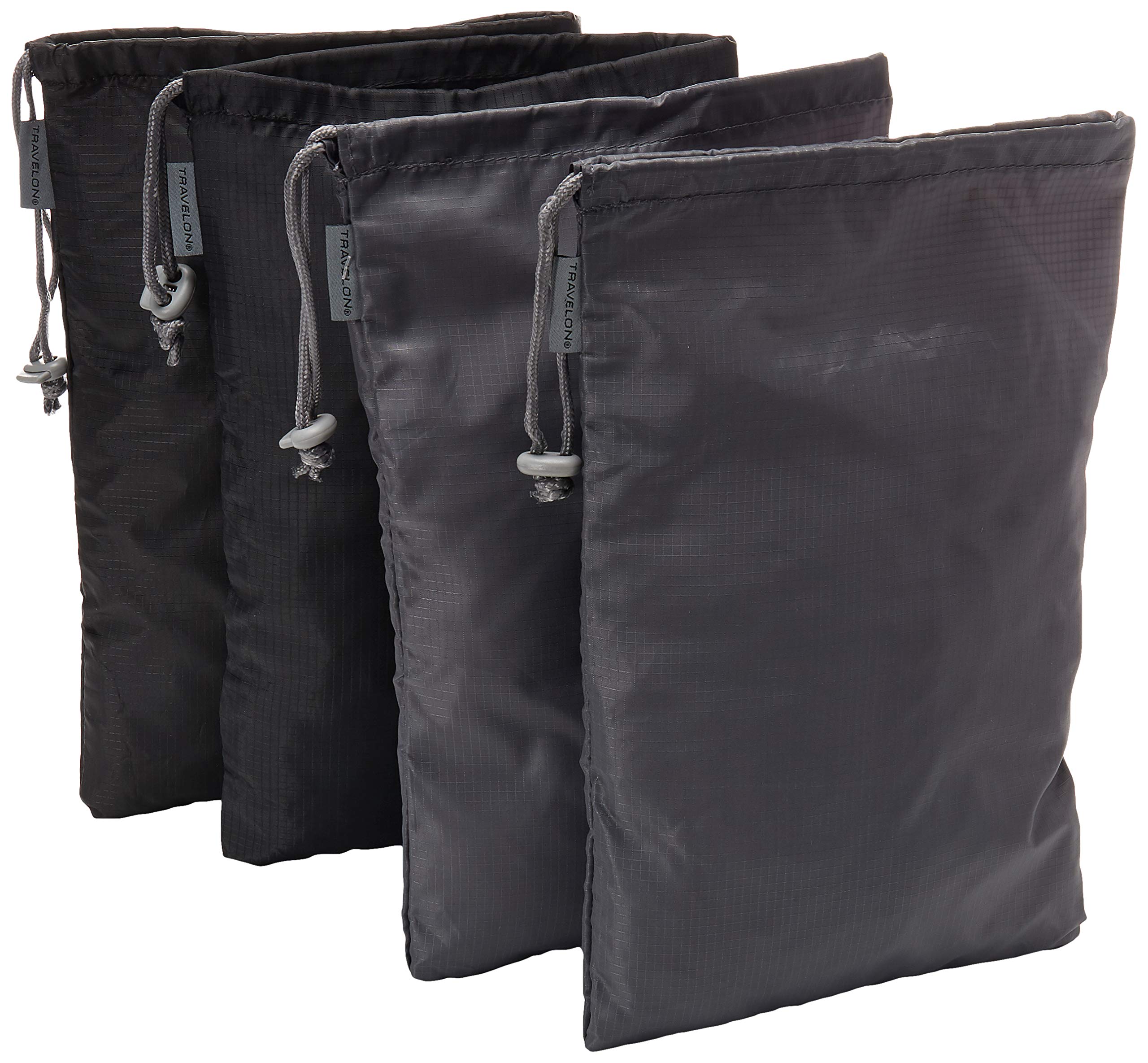 Travelon 2 Pairs of 2 Shoe Covers, Black/Gray, 8.25 X 12.75