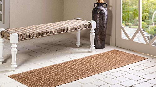 Unique Loom Outdoor Modern Collection Area Rug - Links (2' 2" x 6' 1" Runner, Light Brown/ Brown)
