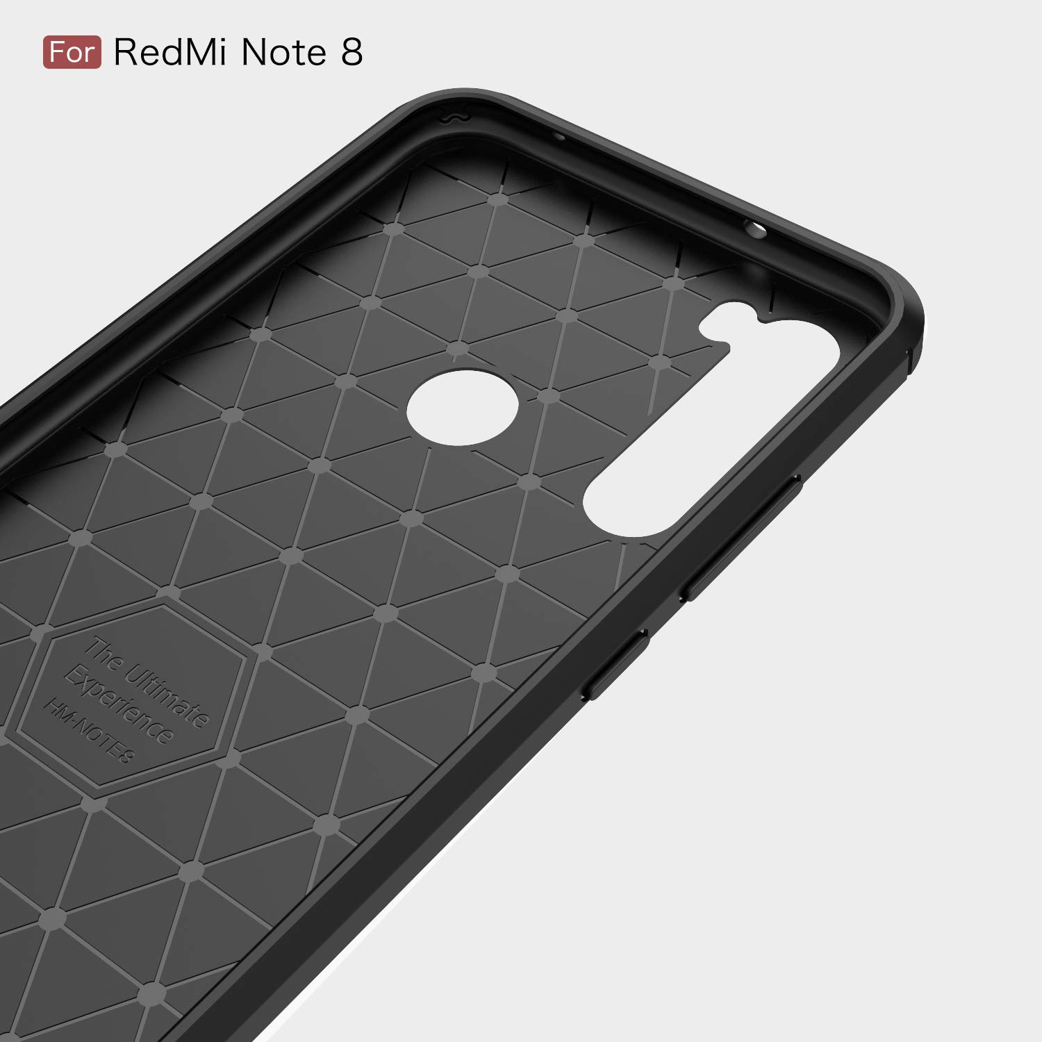 Xiaomi Redmi Note 8 Case, Silicone Leather[Slim Thin] Flexible TPU Protective Case Shock Absorption Carbon Fiber Cover for Xiaomi Redmi Note 8 Case (Navy)