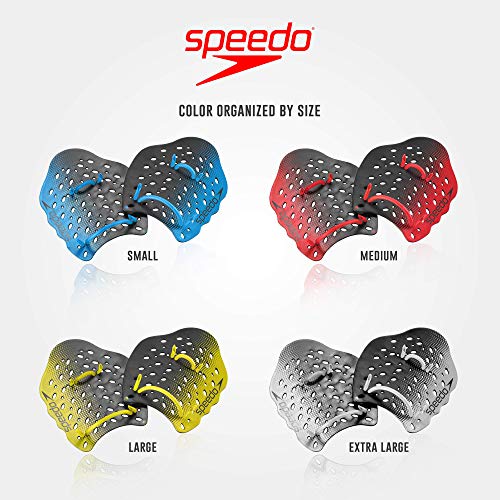 Speedo unisex adult Training Power Plus swimming hand paddles, Yellow, Large US