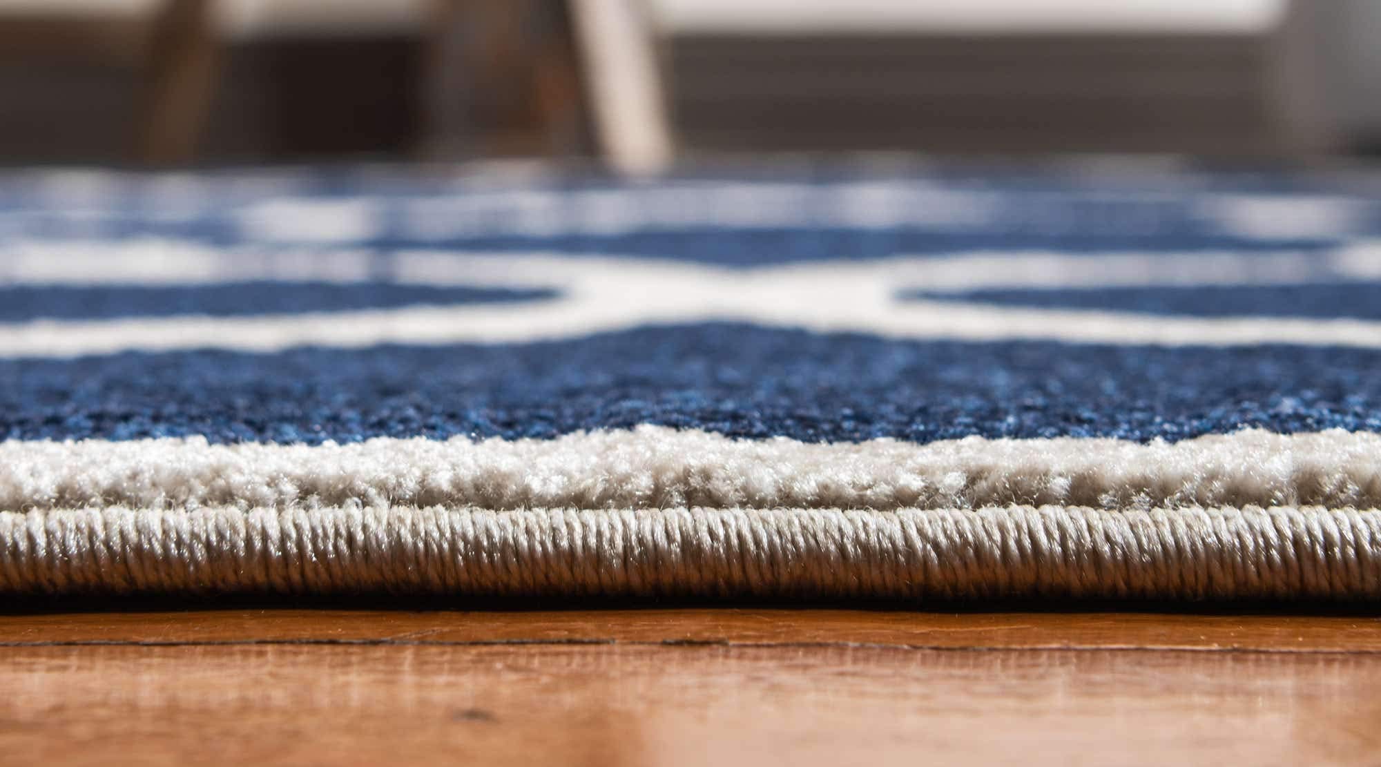 Unique Loom Trellis Collection Modern Morroccan Inspired with Lattice Design Area Rug, 7' 1" x 10' Rectangle, Navy Blue/Beige