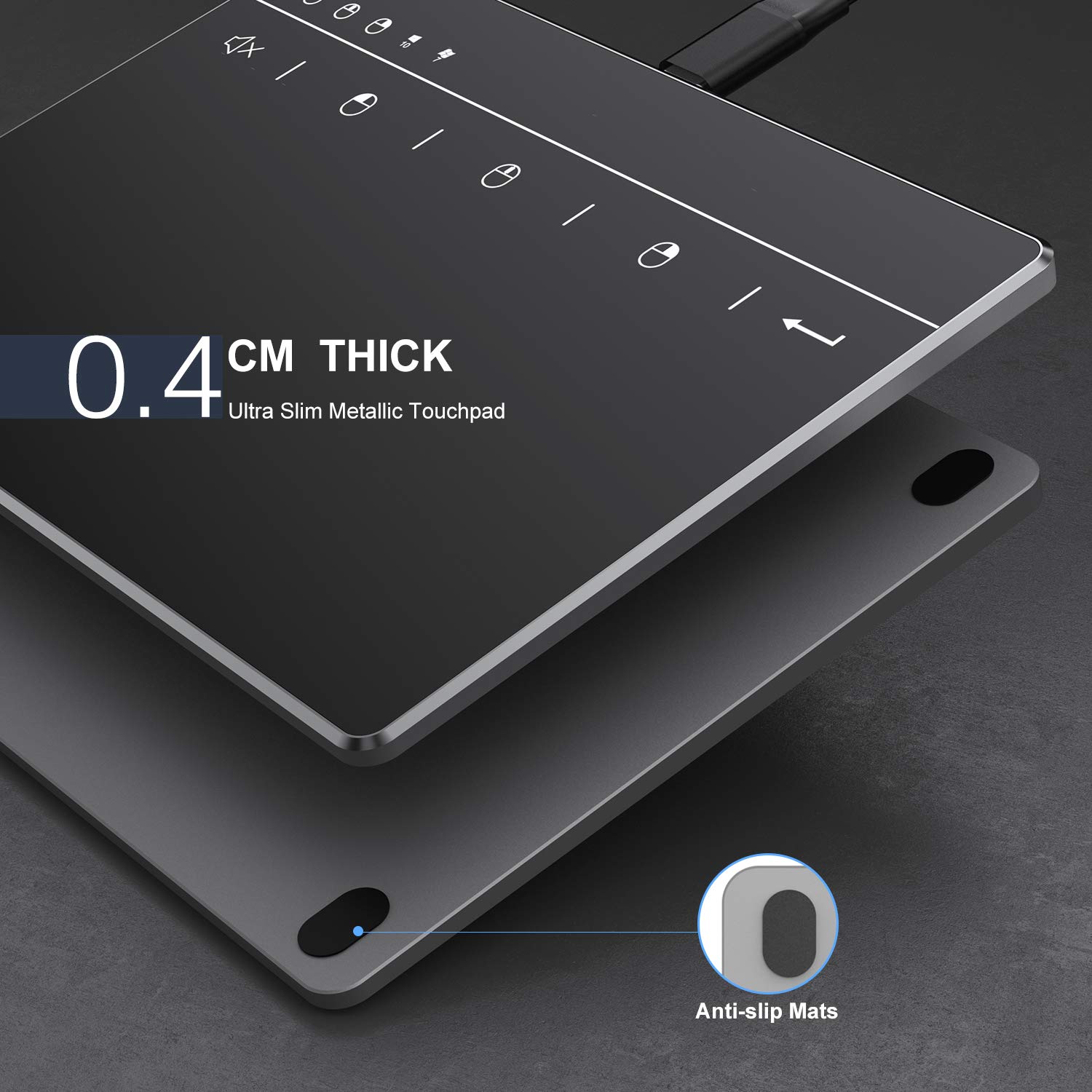 Seenda Touchpad Trackpad, External USB High Precision Trackpad with Multi-Touch Navigation Plug and Play for Windows 10 Windows 7 Desktop/Laptop/Notebook Computer