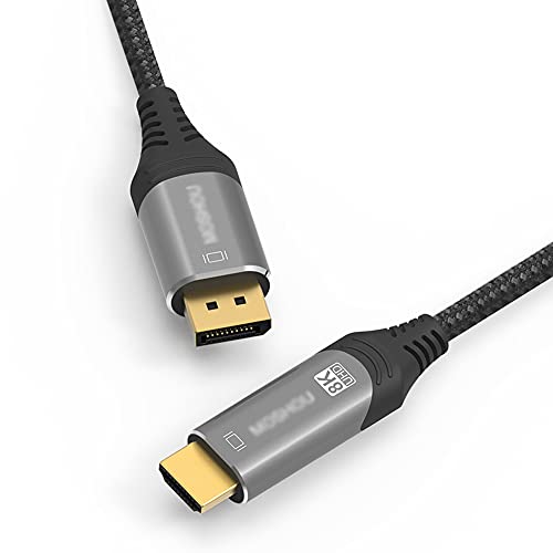 ZZL DisplayPort to HDMI Cable (4K@120Hz,8K@60Hz) DP 1.4 to HDMI 2.1 Cord High Speed Uni-Directional DP to HDMI (Length : 1m)