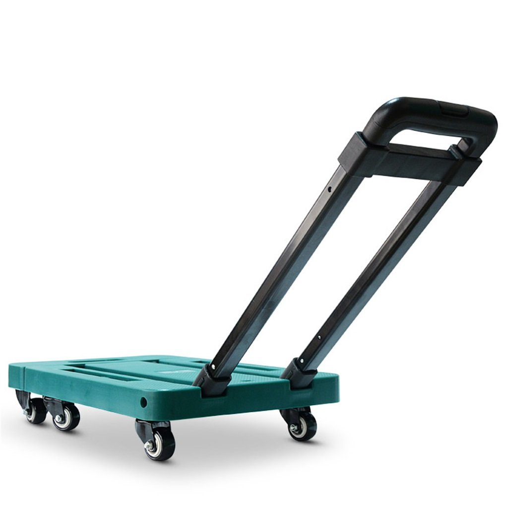 ZLH Folding Portable Trolley Small Cart Pull The Truck Household Microtake Trolley Van Mini Trailer Hand Truck 4 Colors o$ (Color : A)