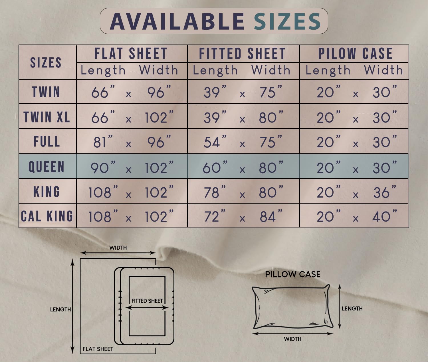 RUVANTI Flannel Sheets Queen Size - 100% Cotton Brushed Flannel Bed Sheet Sets - Deep Pockets 16 Inches - All Seasons Breathable & Super Soft - Warm & Cozy - 4 Pcs - Shallow