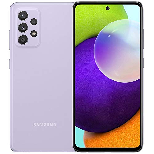 Samsung Galaxy A52 (128GB, 6GB) 6.5" Super AMOLED 90Hz Display, 64MP Quad Camera, All Day Battery, Dual SIM GSM Unlocked (US + Global) 4G Volte A325M/DS (Fast Car Charger Bundle, Awesome Blue)