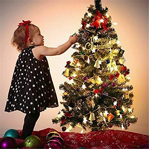 VIGLT Star String Lights 40 LED Star Christmas Star String Lights Battery Operated 20ft for for Indoor Outdoor Home Garden Party Wedding Christmas Tree Decoration (Star String Lights 40 LED)