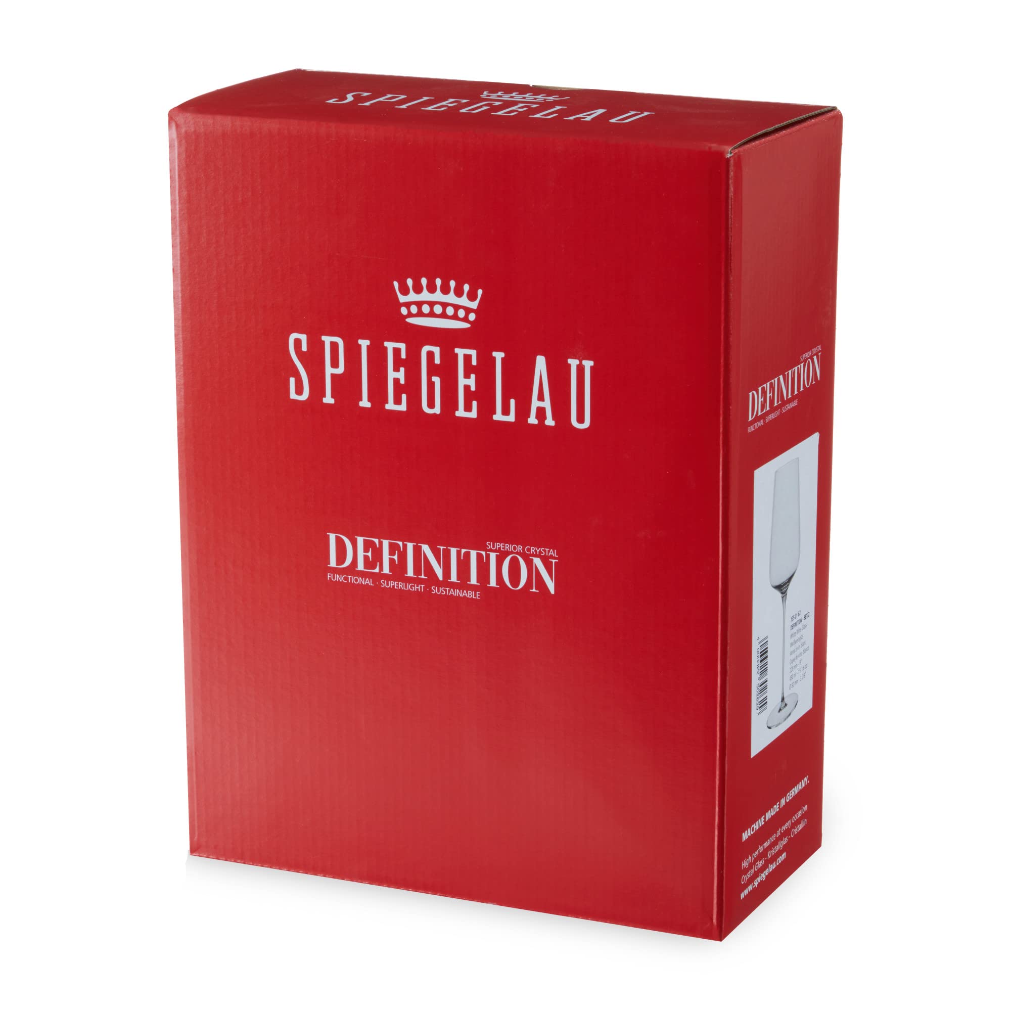 Spiegelau Definition Stemmed White European-Made 15.2oz Dishwasher Safe Crystal Wine Glasses Set of 2