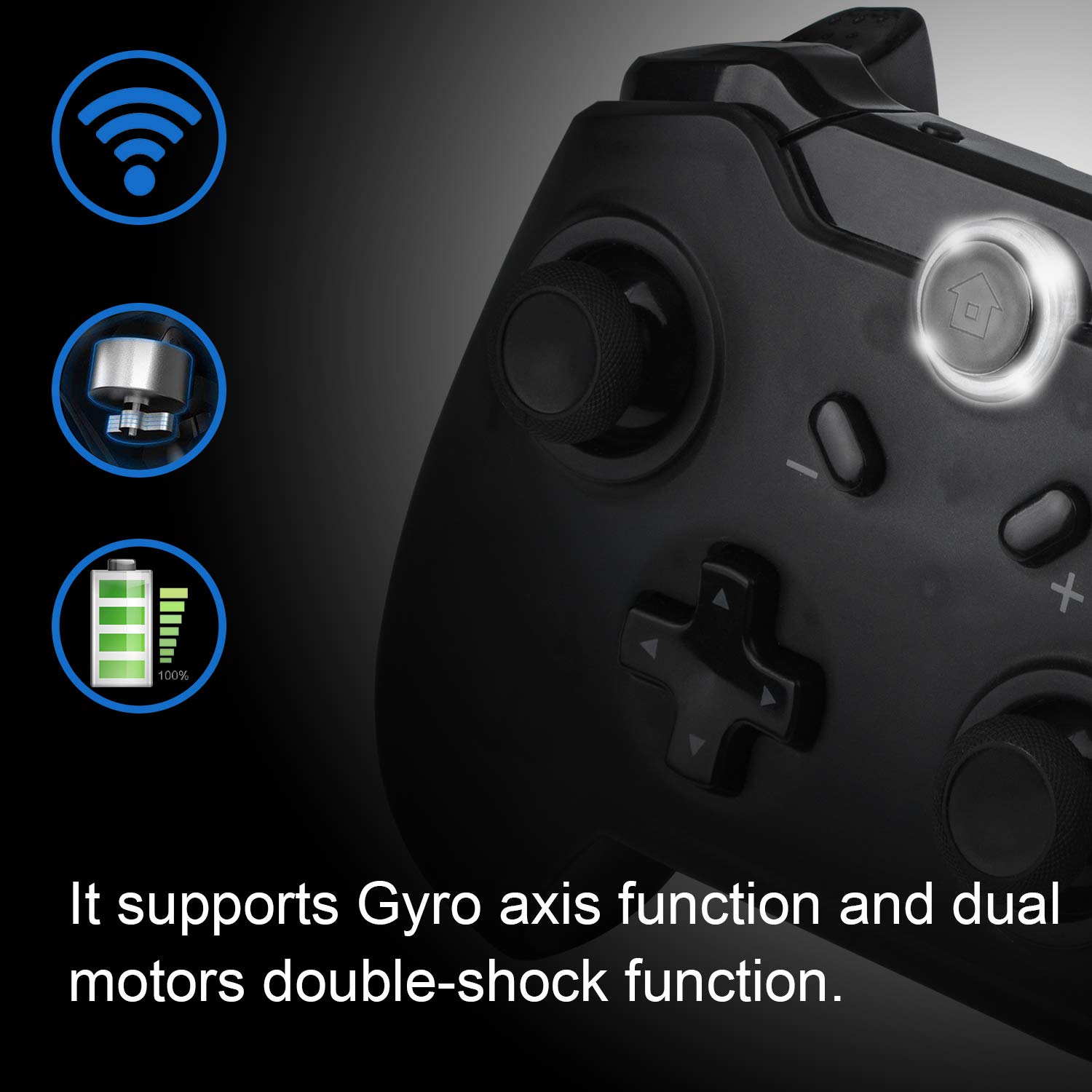 TechKen 2PACK Pro Controllers Compatible with Nintendo Switch Features Rumble Gyro Axis Function Capture