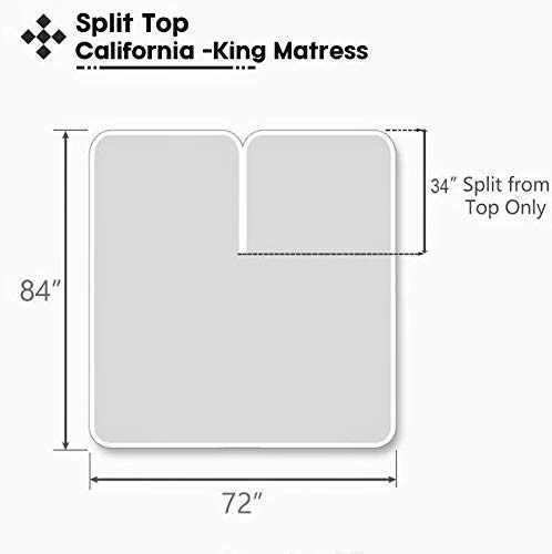 Split Top California King (Adjustable, Flex Top Cal-King Size) 100% Egyptian Cotton, Dark Grey Solid, 800 Thread Count, Sateen Weave, 15 inch Deep Pocket Bed Sheet Set - Split Down 34" from The top