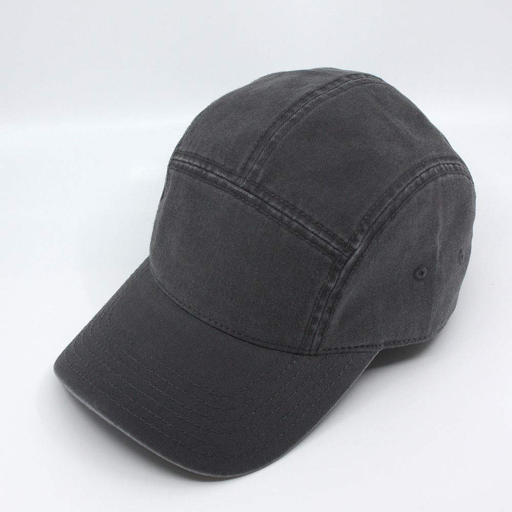 Washed Cotton Twill Five Panel Adjustable Camper Caps (Olvie Green)