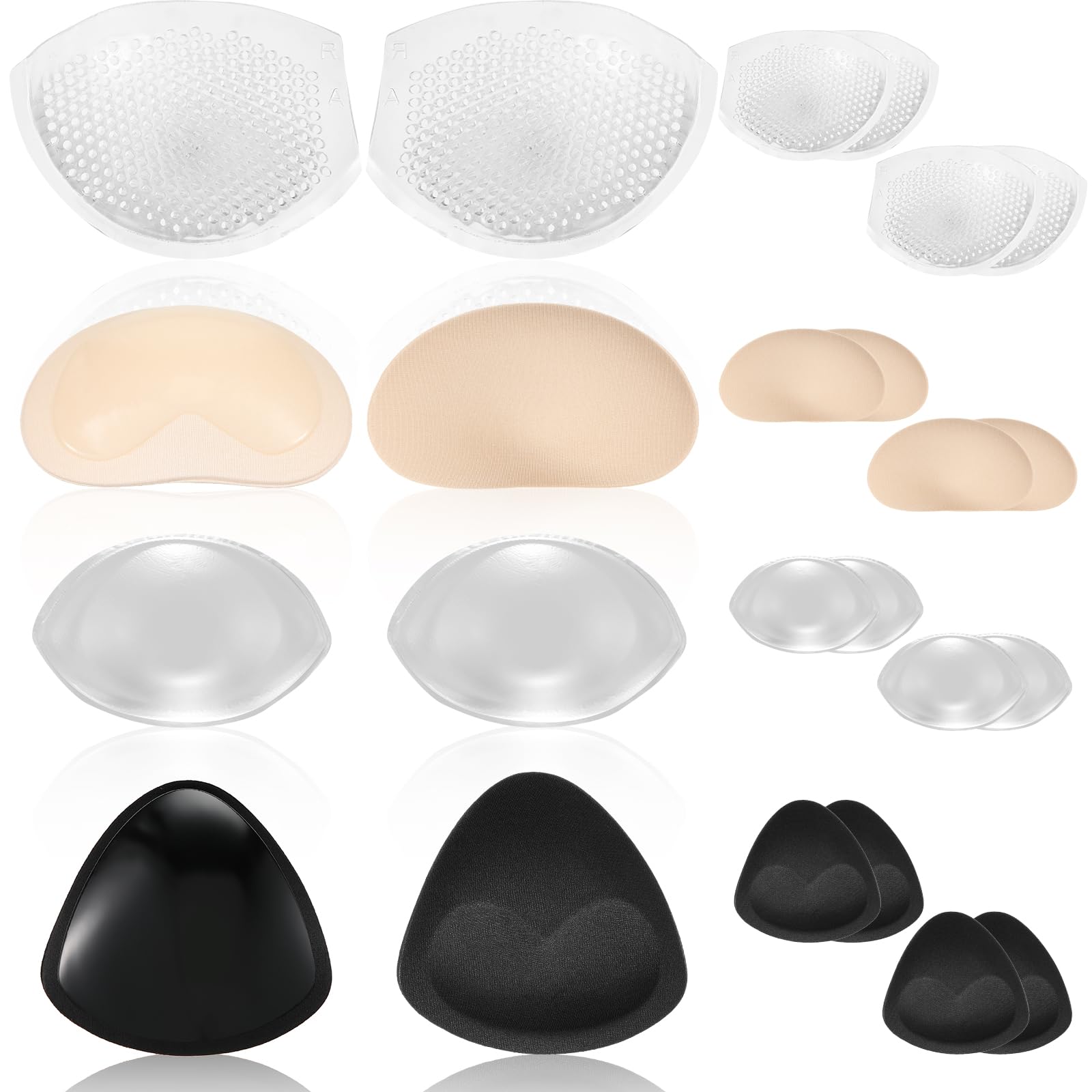 SATINIOR 12 Pairs Silicone Bra Inserts Breathable Breast Enhancers Waterproof Reusable Bra Pads Non Slip Bra Cups