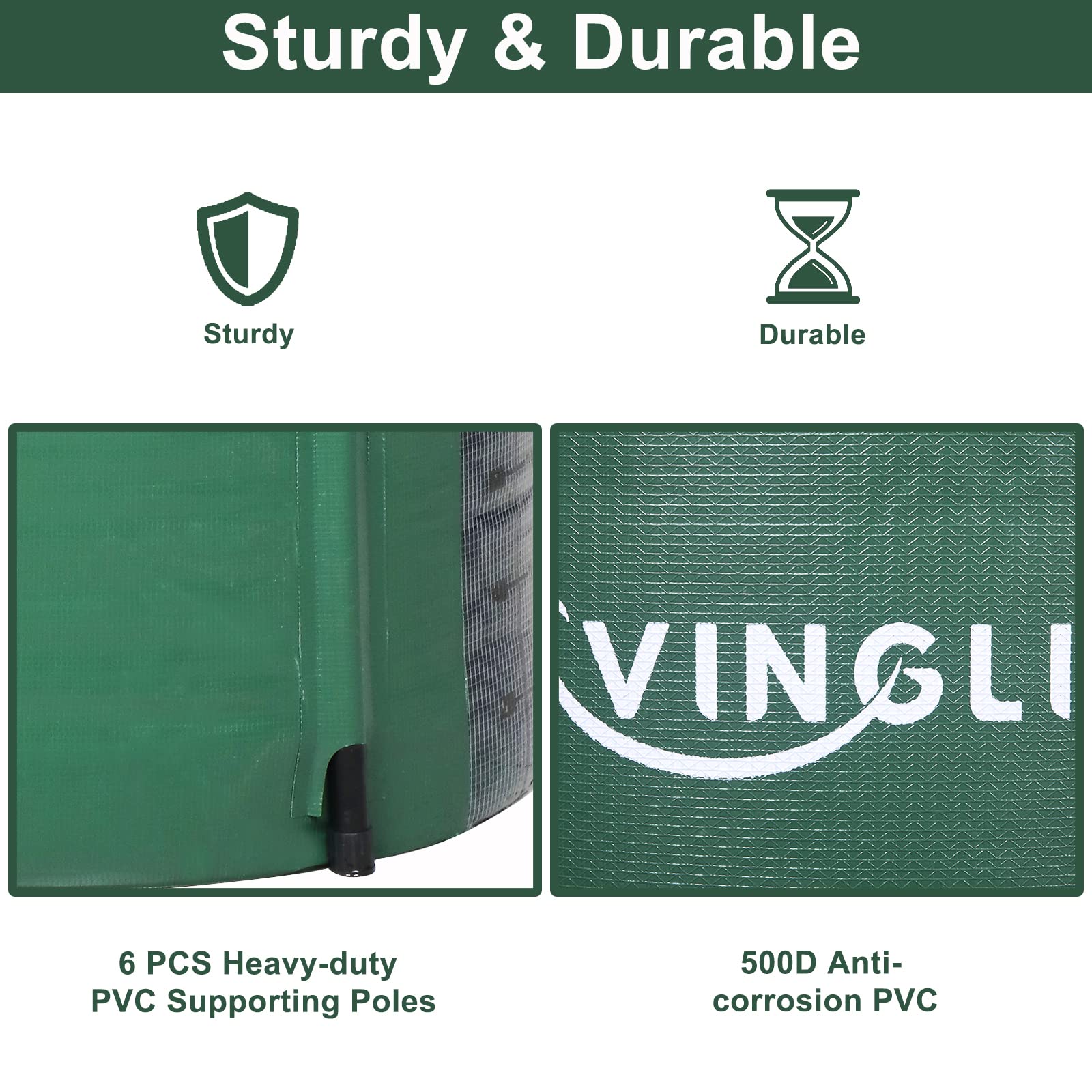 VINGLI Upgraded Rain Barrel, Collapsible Water Tank Storage Container Rain Catcher Barrel with Volume Scale Mark, Downspout Rainwater Collection System with Filter Spigot Overflow Kit-50 Gallon …