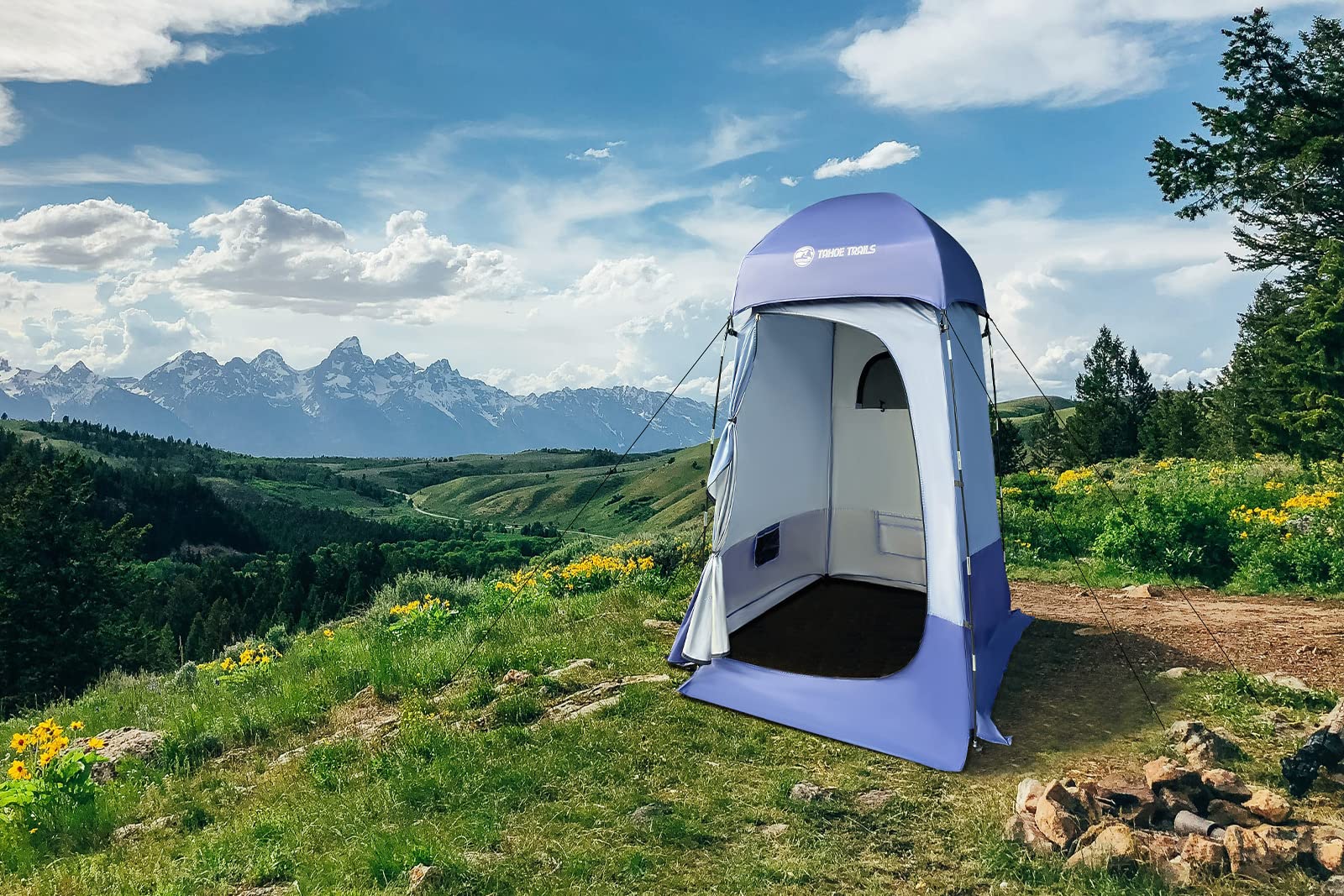 Tahoe Trails Shower Tent for Camping Dressing Room Portable Shelter Changing Room Shower Privacy Shelter Single/Double Shower Tent