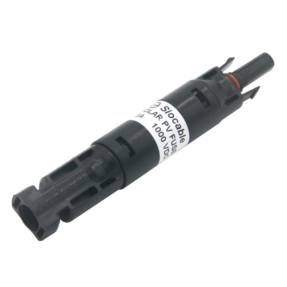 ZOOKOTO 10A Solar Panel PV in-Line Fuse Holder w/Fuse Photovoltaic Connectors 1000V Waterproof 10 Amps