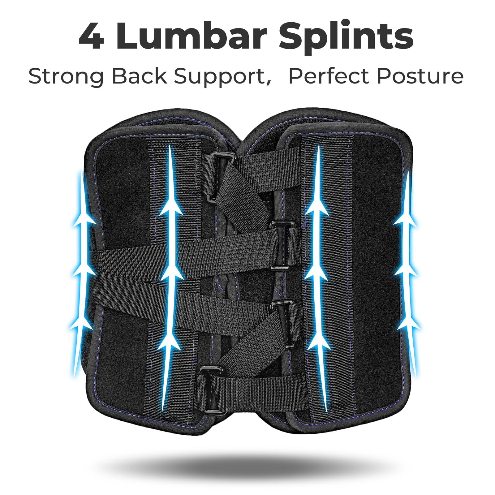 ZOYER USA Recovery Back Brace w/ Lumbar Support, Quad-Spring Stabilizers, Chronic Pain Relief, Sciatica, Posture Corrector, Customizable Tension, S/M