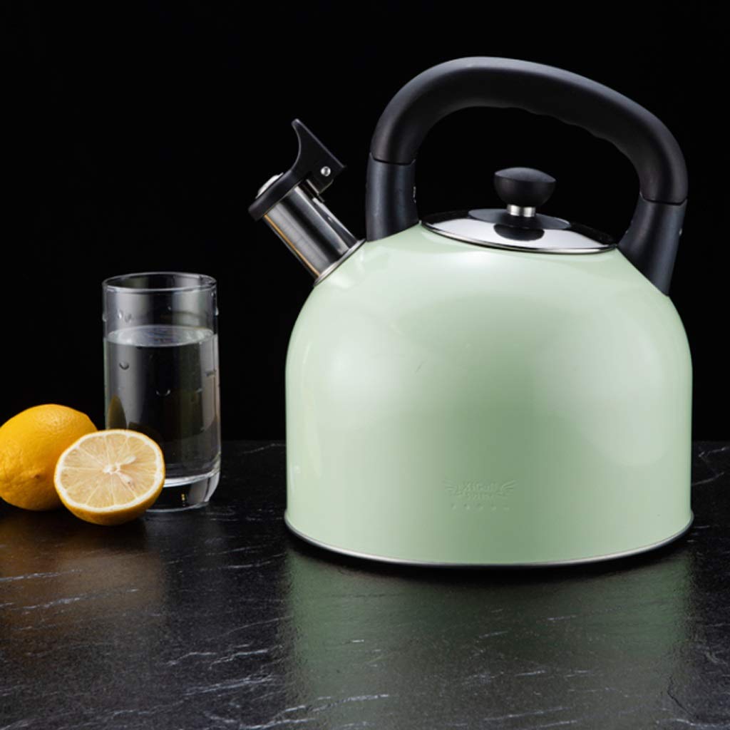ZNZN Stainless Steel Kettle Household Whistling Teapot Ergonomic Handle Thickened Large Capacity Kettle Design (5L/169OZ) Multifunctional Water Kettle (Color : Pink)