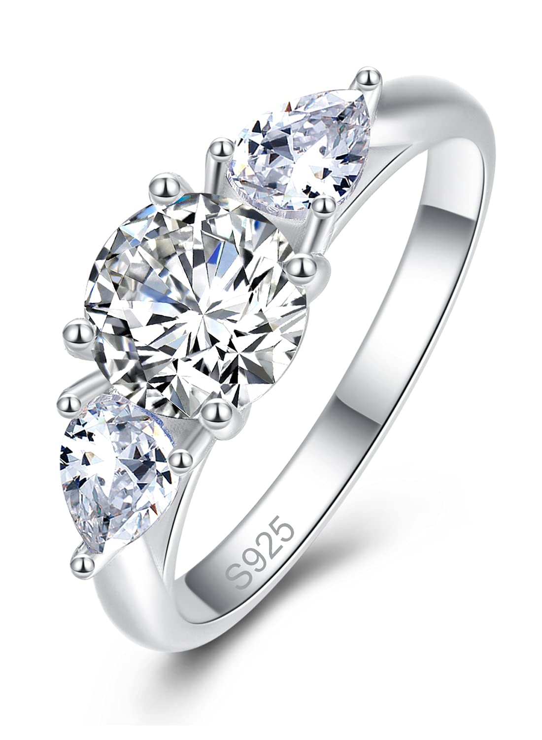 Yaresul Wedding Ring for Women Solid 925 Sterling Silver Round Cut Cubic Zirconia Engagement Promise Ring for Her Size 7