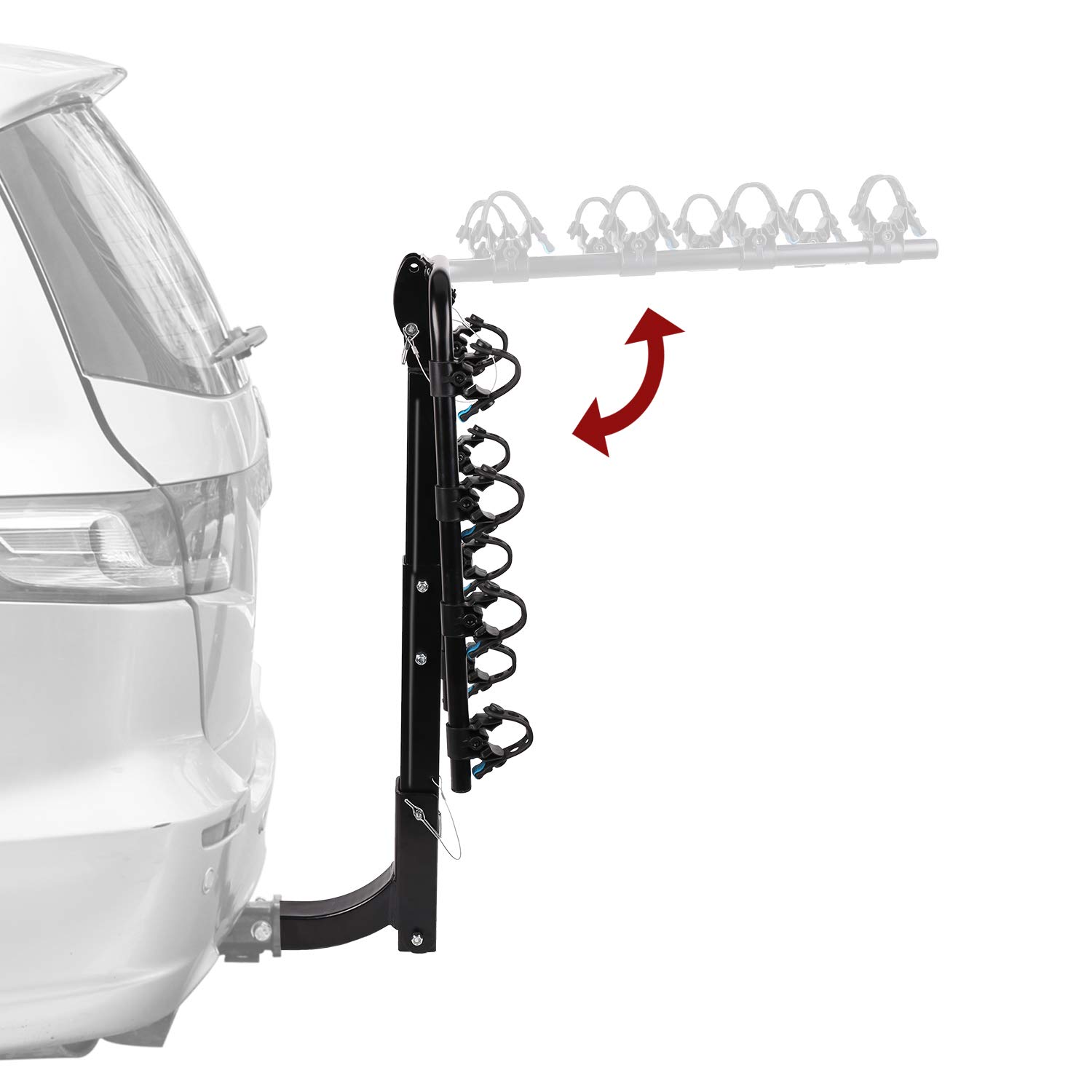 XCAR 4-Bike Bicycle Carrier Racks Hitch Mount Double Foldable Rack for Cars, Trucks, SUV's and minivans Fit for 2 Inch Hitch Receiver