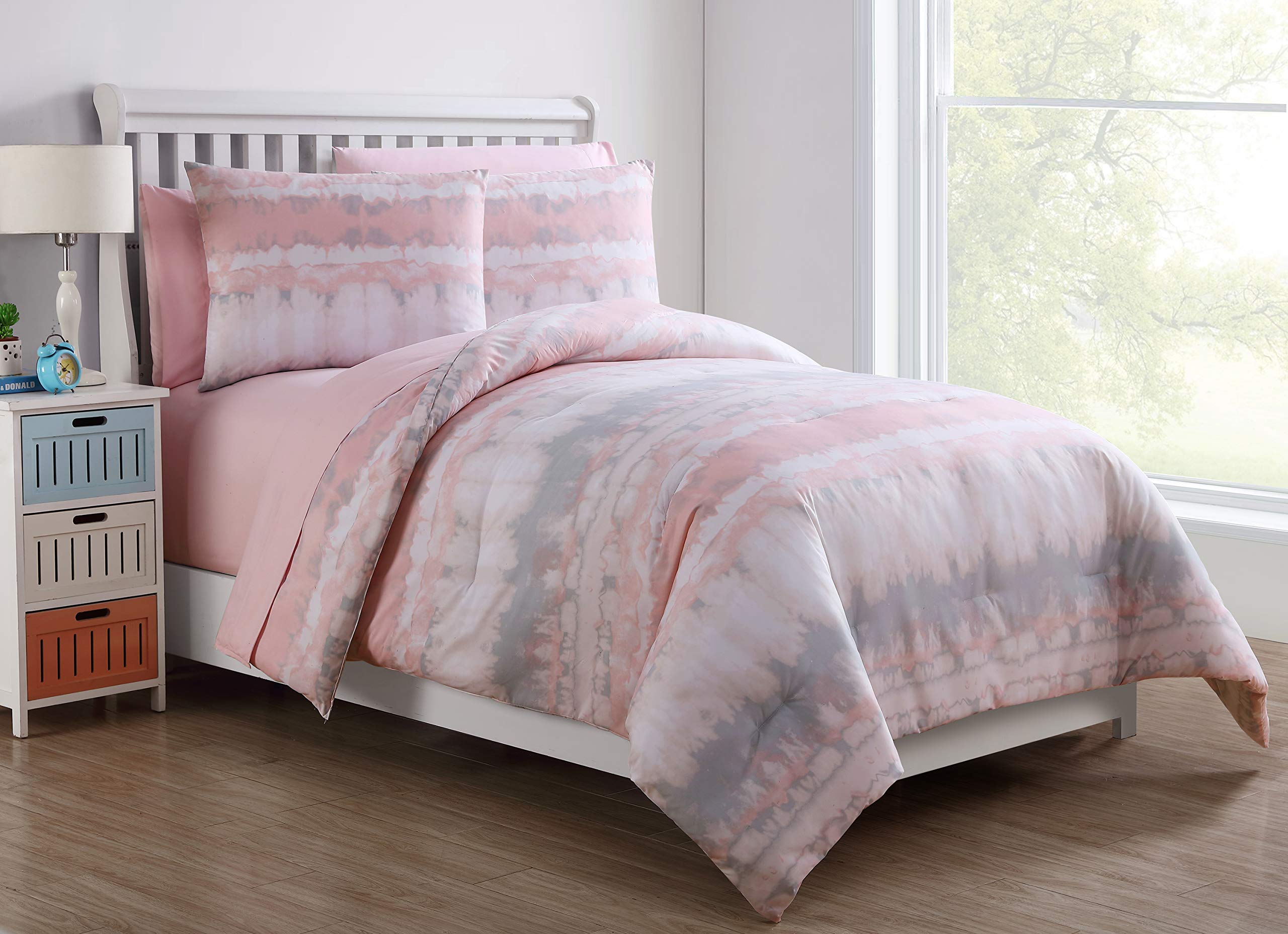 VCNY Home - Twin Size Bed in a Bag, 5-Piece Bedding with Matching Sham & Pillowcase, Soft & Cozy Home Decor (Crush Blush, Twin)