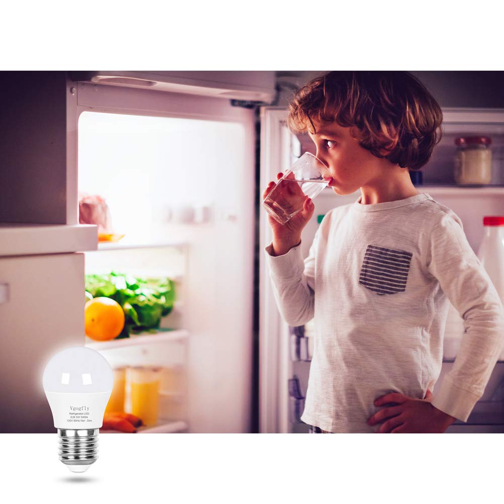 Vgogfly LED Refrigerator Light Bulb 40W Equivalent 120V A15 Fridge Waterproof Bulbs 5 W Daylight White 5000K E26 Medium Base Freezer Ceiling Home Lighting Lamp Non-dimmable(1 Pack)