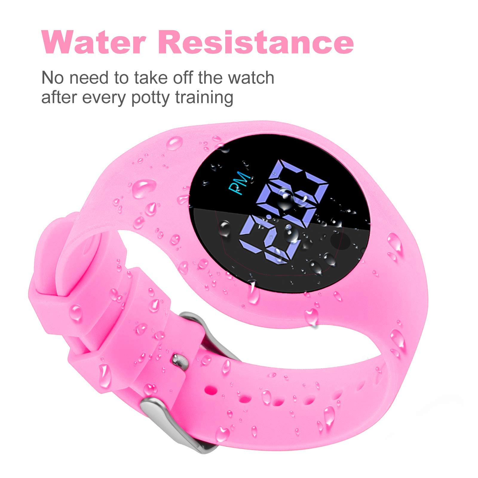 UpPro Potty Training Watch with Countdown Timer, Rechargeable and Water Resistant Toddler Watch, Musical Potty Trainer Alarm for Toilet Training, Compatible with Potty Watch(Pink)