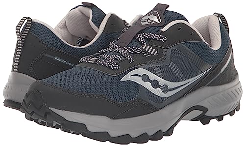 Saucony Men's Excursion TR16 Trail Running Shoe, Navy/Silver, 11 Wide
