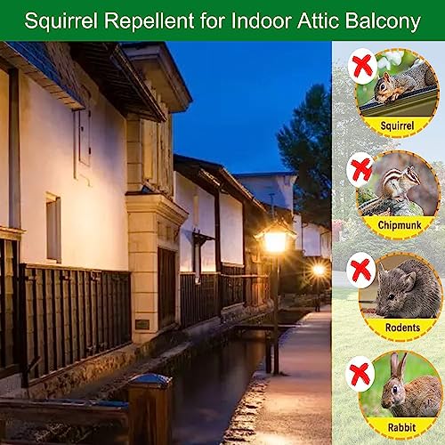 Squirrel Repellent 12 Pack, Chipmunk Repellent Outdoor, Natural Squirrel Repellent & Mint Squirrel Deterrent for Bird Feeders/Garden/Attic,Safe Around Kid & Pets, Keep Squirrel Away for Plants