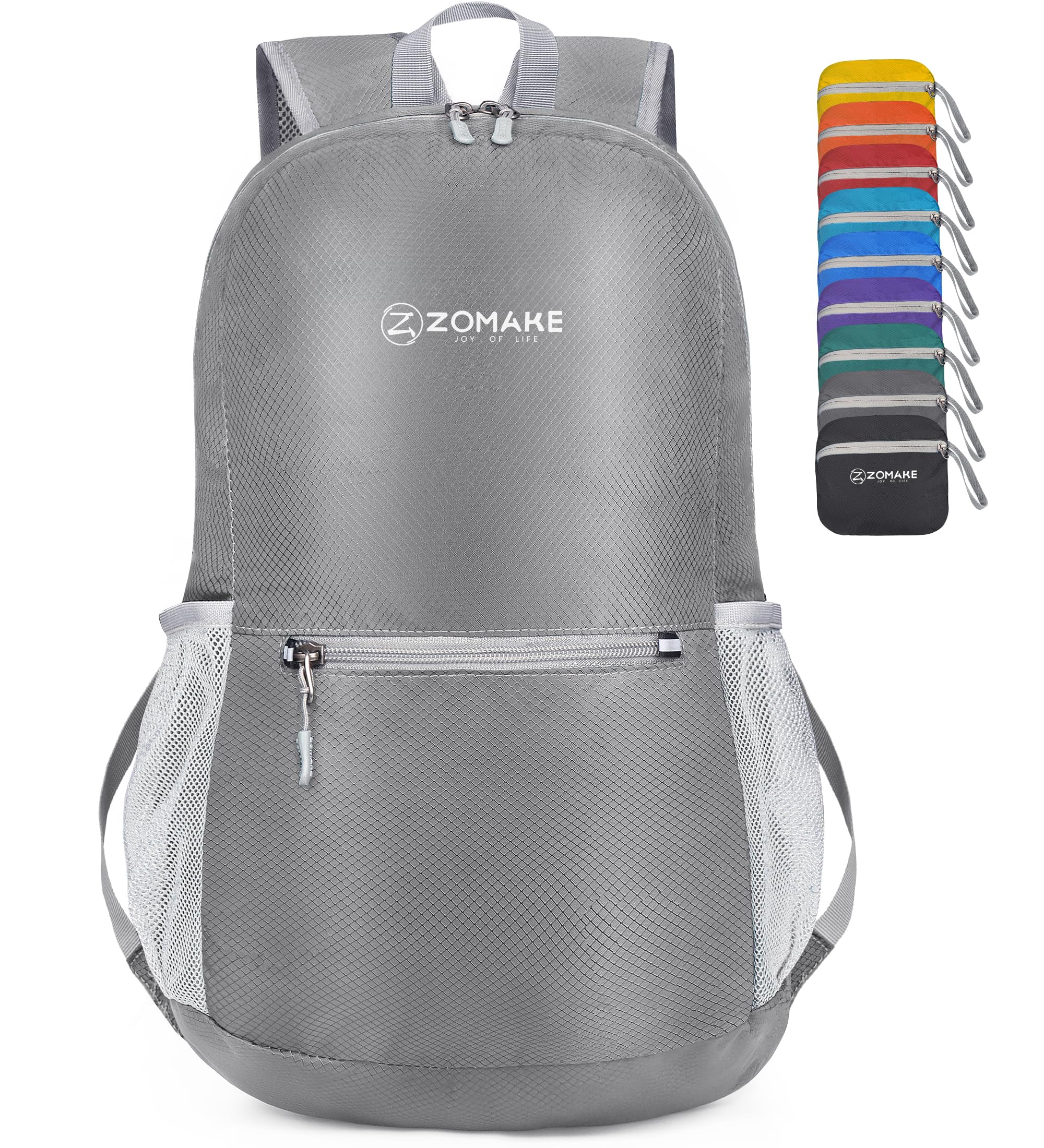 ZOMAKE Ultra Lightweight Hiking Backpack 20L - Packable Small Backpacks Water Resistant Daypack for Women Men(Silver Gray)