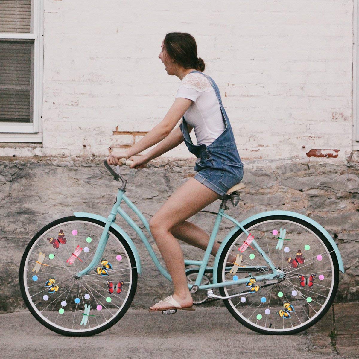 WENTS Children's Bicycle Accessories Bicycle Wheel Spoke Grain Luminous Plastic Clip - Spoke Clicker - Glow in The Dark - Pack of 72