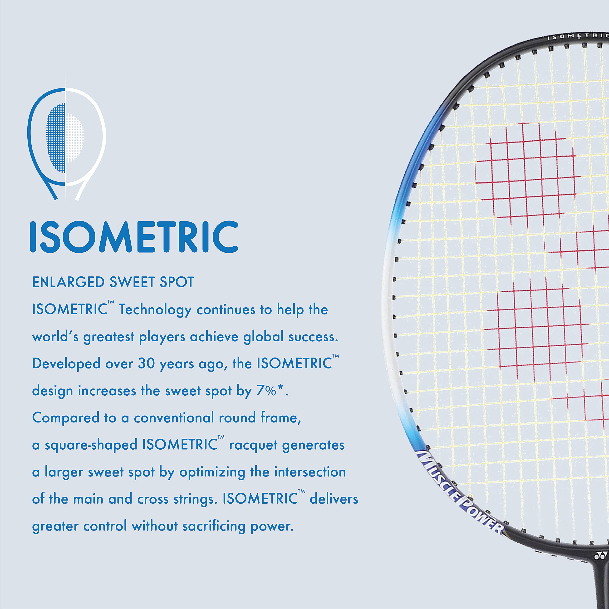 YONEX Muscle Power 22LT Carbon Graphite Strung Badminton Racket with Full Racket Cover (Black/Blue) | for Intermediate Players | 83 Grams | Maximum String Tension - 30lbs
