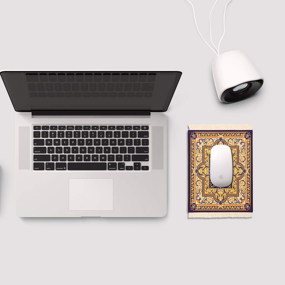 Vintage Mouse Pad, Persian Rug Style Anti-Slip Mouse Mat for Laptop Computer PC, Office Gaming Mousepad Oriental Persian Desk Rug Coaster by SubClap