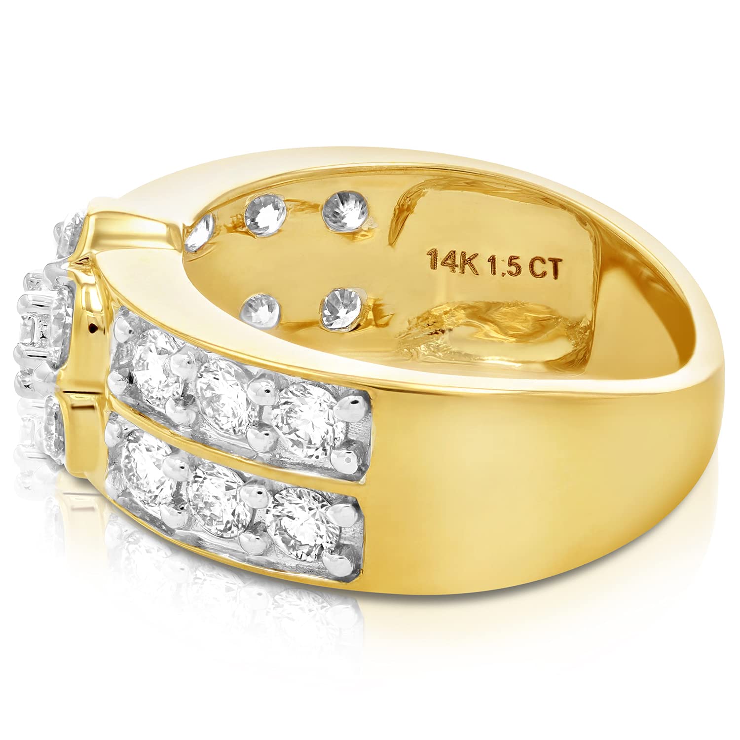 Vir Jewels 1.50 cttw Diamond Engagement Ring Cluster Design 14K Yellow Gold Bridal Wedding Size 7